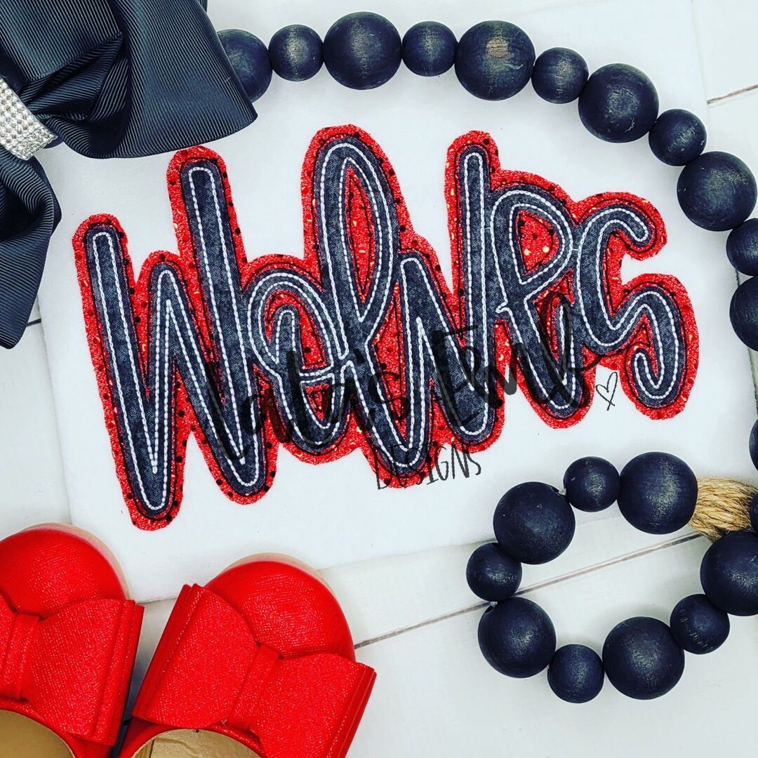 Wolves Double Stack Applique/embroidered Design - Hand Lettered Design ...