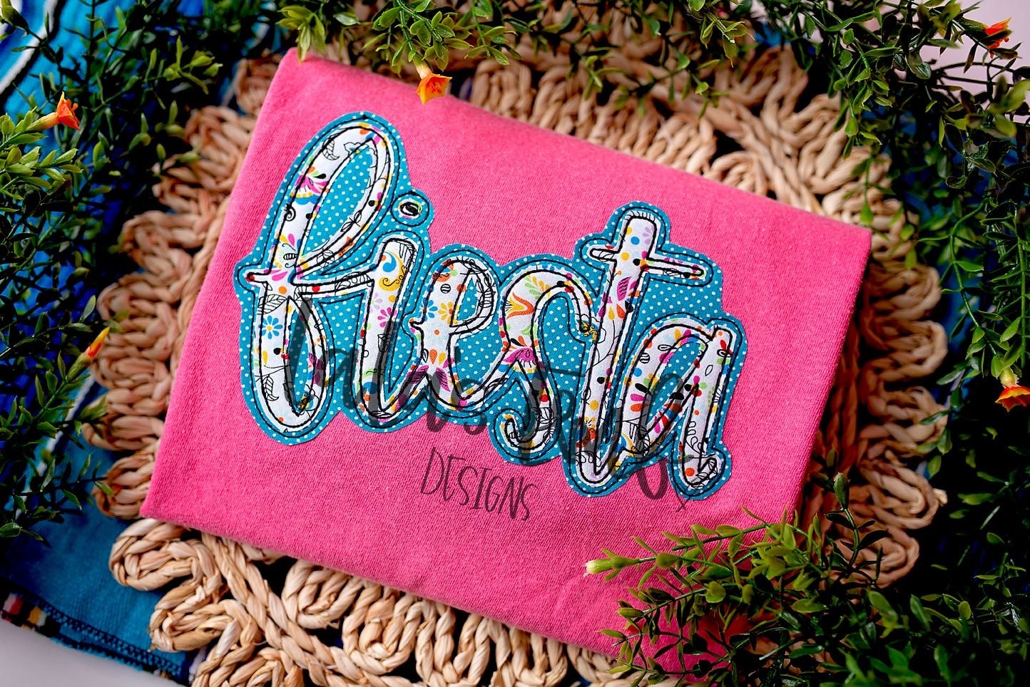 Fiesta Double Stack Applique Design Hand Lettered Design - Etsy