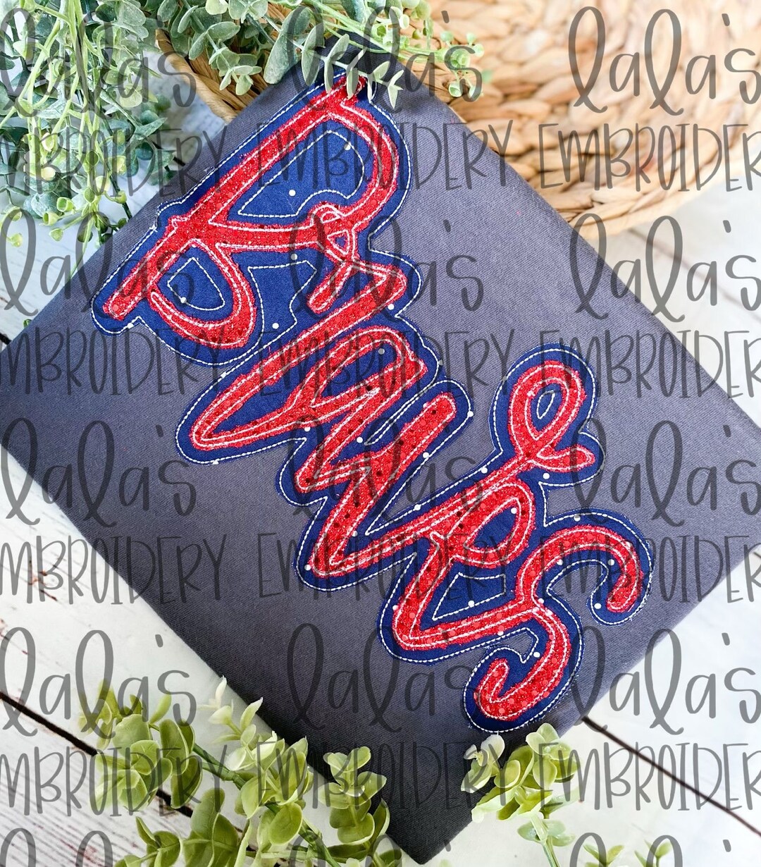 BRAVES Double Stack Applique Design - Hand Lettered Design - Etsy