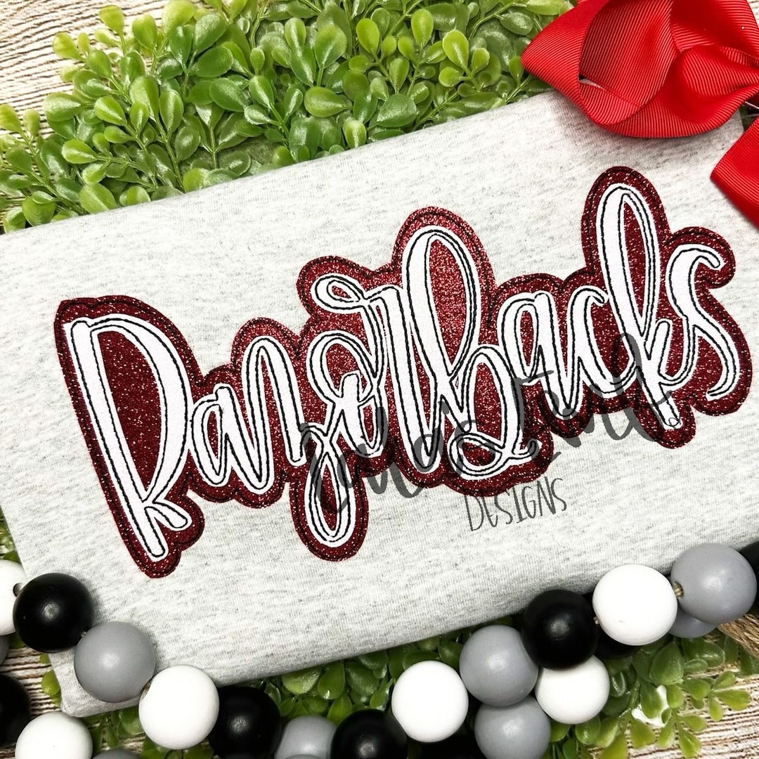 Razorbacks Double Stack Applique Design - Hand Lettered Design ...