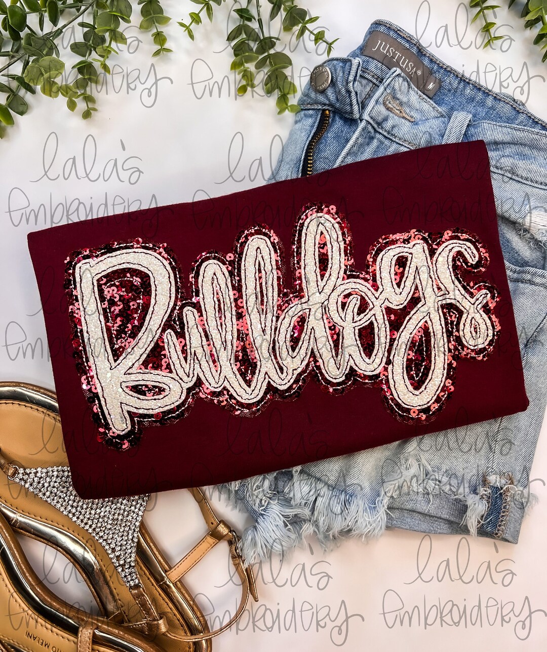 BULLDOGS Double Stack Team Applique Design - Hand Lettered Design - Etsy