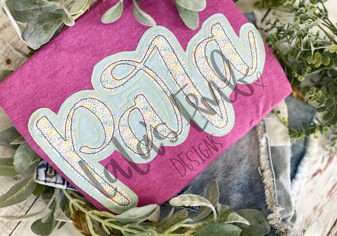 Para Double Stack Applique Design - Hand Lettered Design ** Instant ...