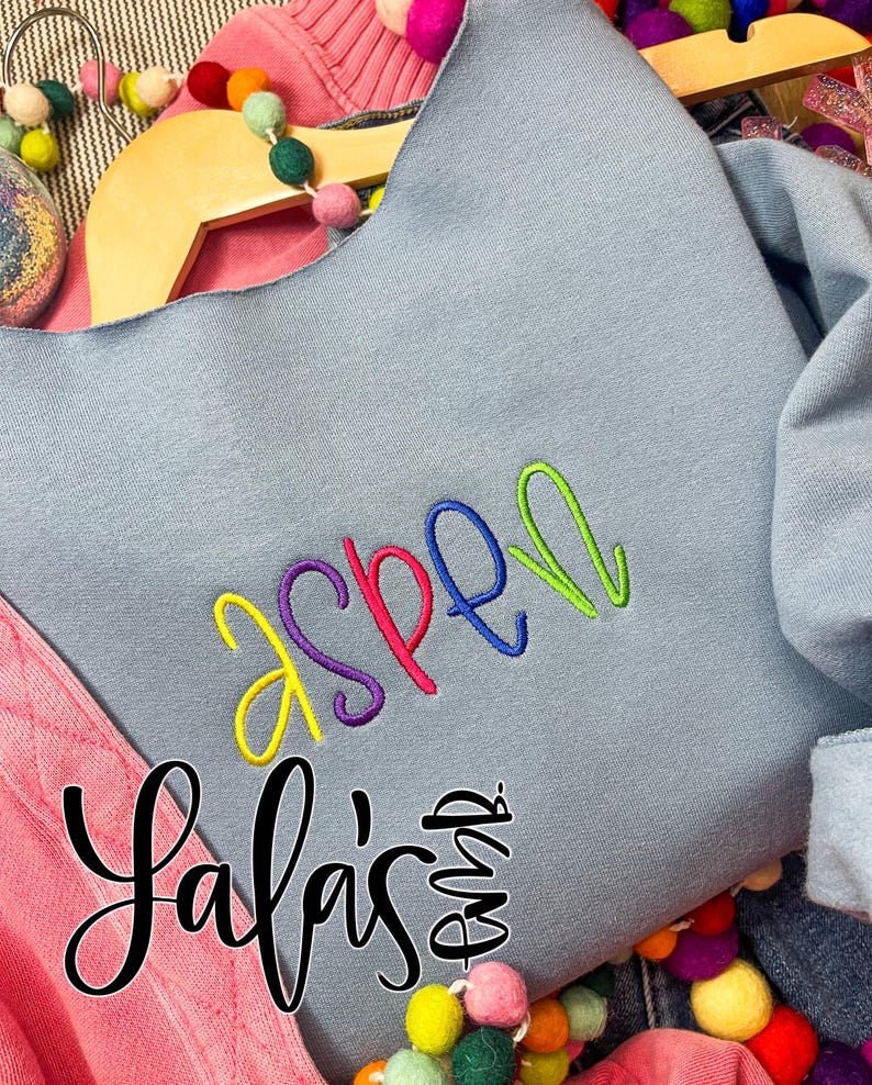 Aspen Embroidery Font - Satin Stitch Embroidery Font - Etsy