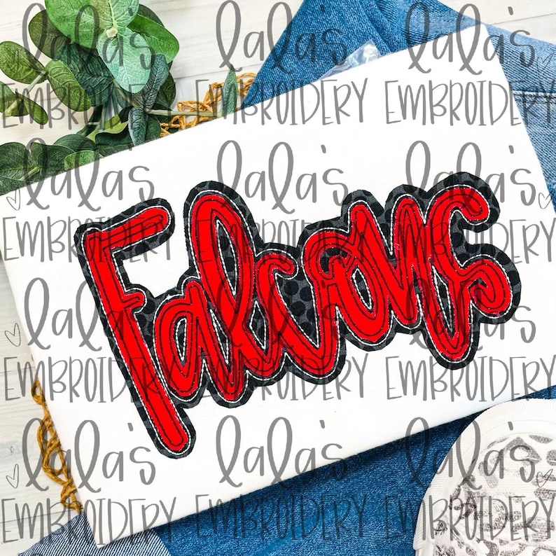 Falcons Double Stack Applique/embroidery Design - Hand Lettered Design ** Instant Download ** - Etsy