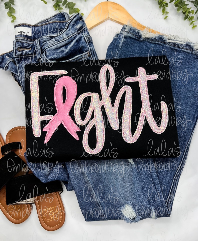FIGHT Applique Design - Hand Lettered Design / Hand Drawn Design - Etsy