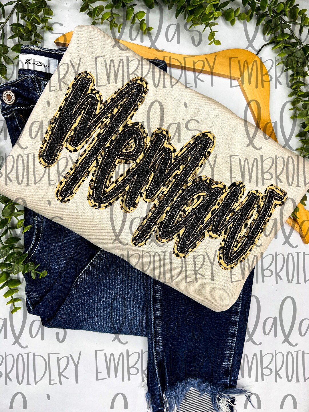 MEMAW Double Stack Applique Design - Hand Lettered Design **INSTANT ...