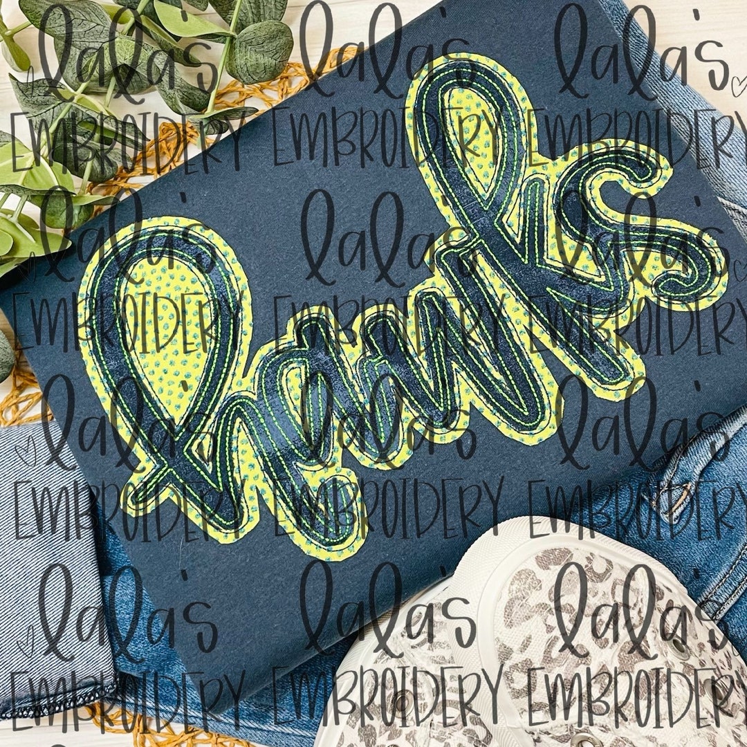 Hawks Double Stack Applique/embroidery Design - Hand Lettered Design ...