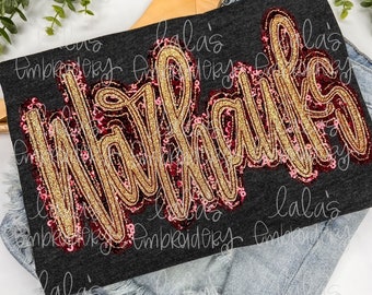 WARRIORS Double Stack Team Applique Design Hand Lettered - Etsy