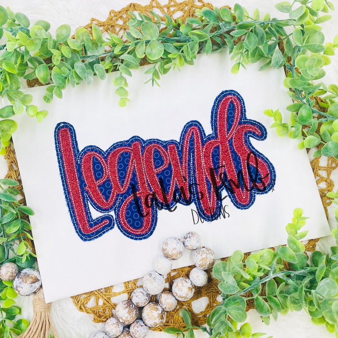 Legends Double Stack Applique Design - Hand Lettered Design - Etsy