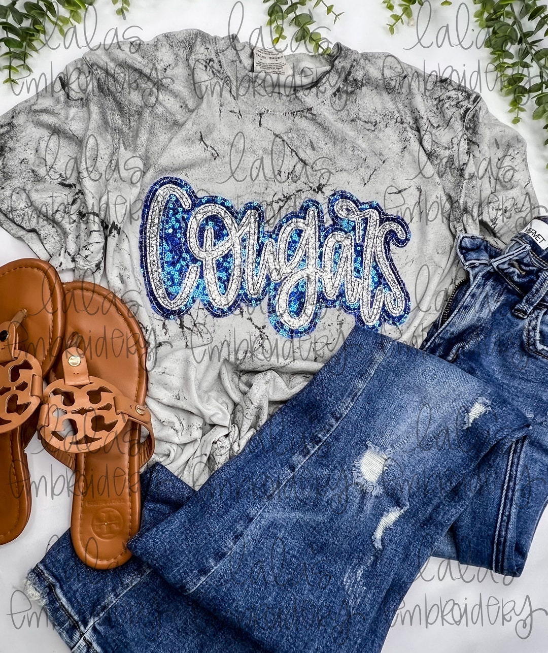 COUGARS Double Stack Team Applique Design - Hand Lettered Design - Etsy