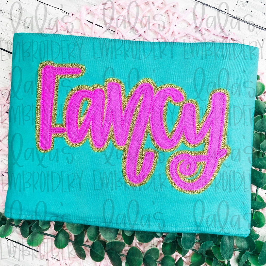 FANCY Double Stack Applique Design - Hand Lettered Design - Etsy