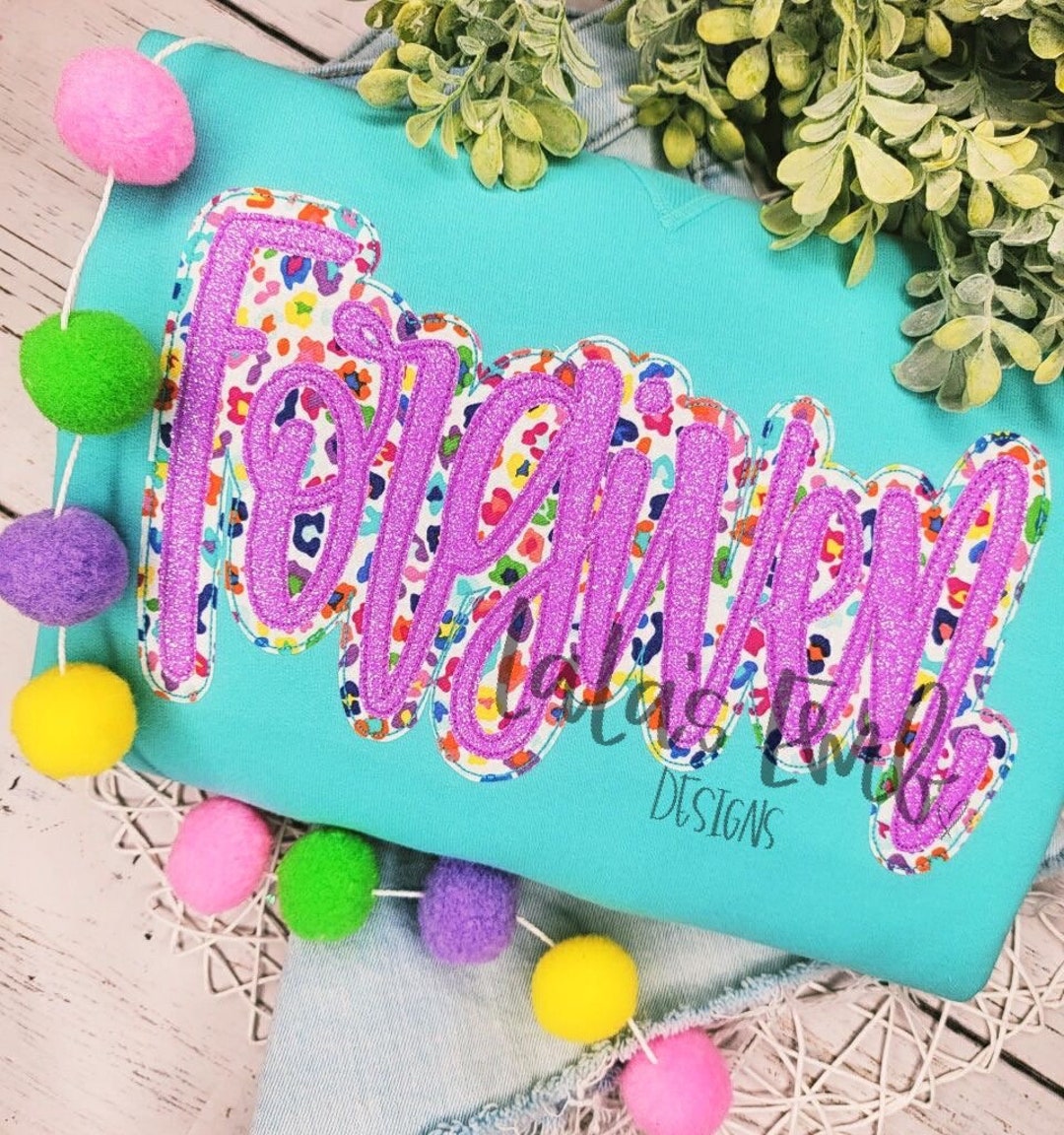 Forgiven Double Stack Applique Design - Hand Lettered Design ** Instant ...