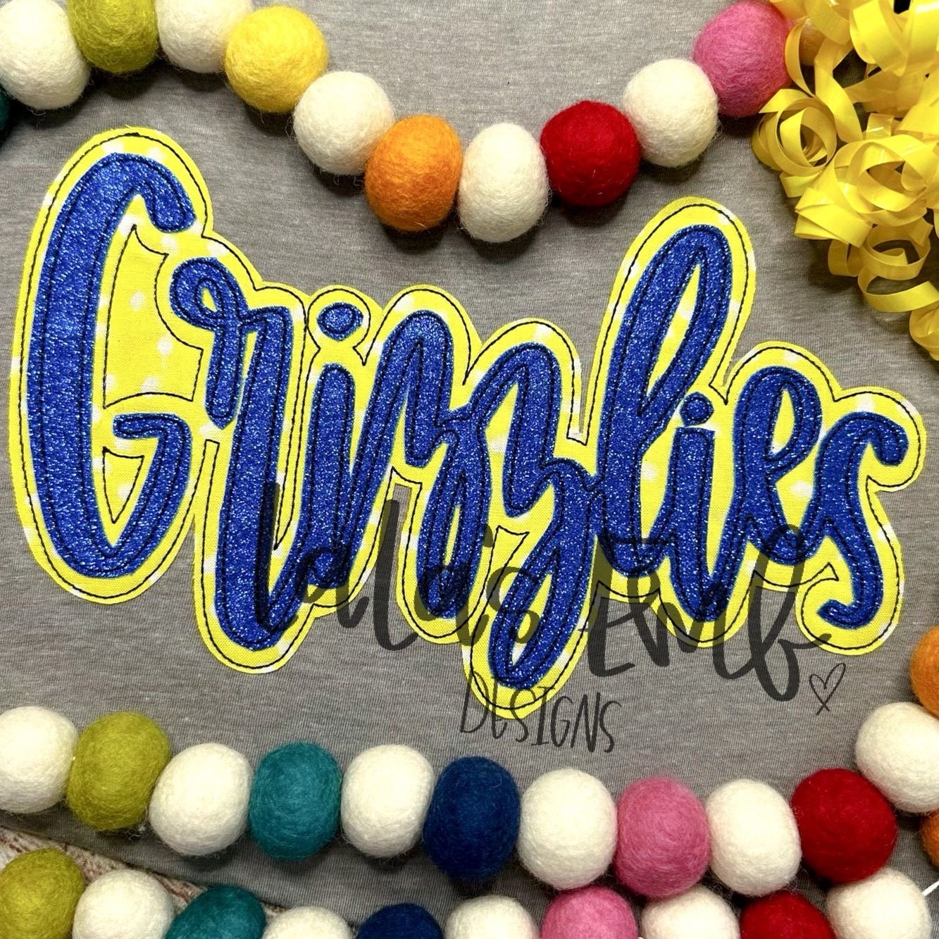 Grizzlies Double Stack Applique Design - Hand Lettered Design ...