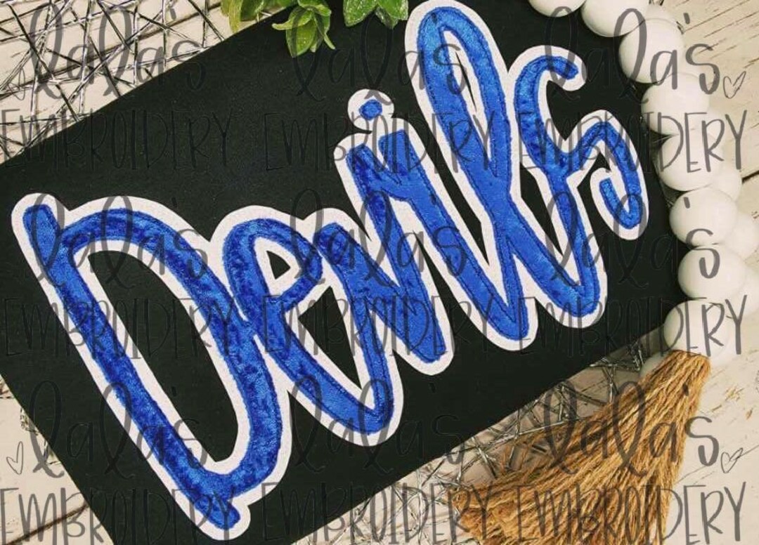 DEVILS Double Stack Team Applique Design - Hand Lettered Design - Etsy