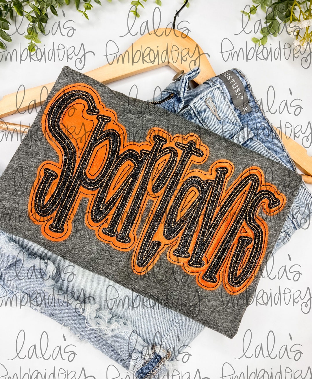 SPARTANS Double Stack Team Applique Design - Hand Lettered Design - Etsy