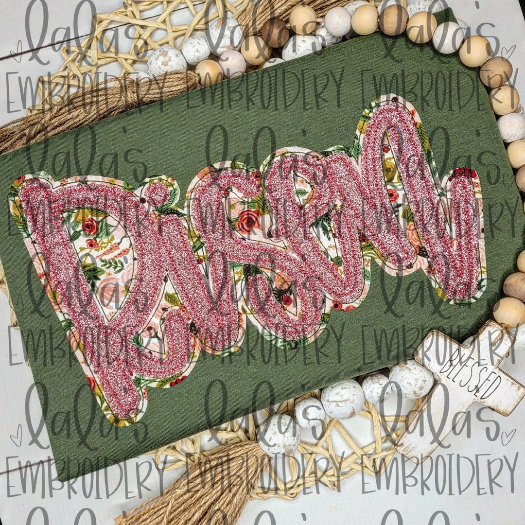 Risen Double Stack Applique/embroidery Design - Hand Lettered Design ...