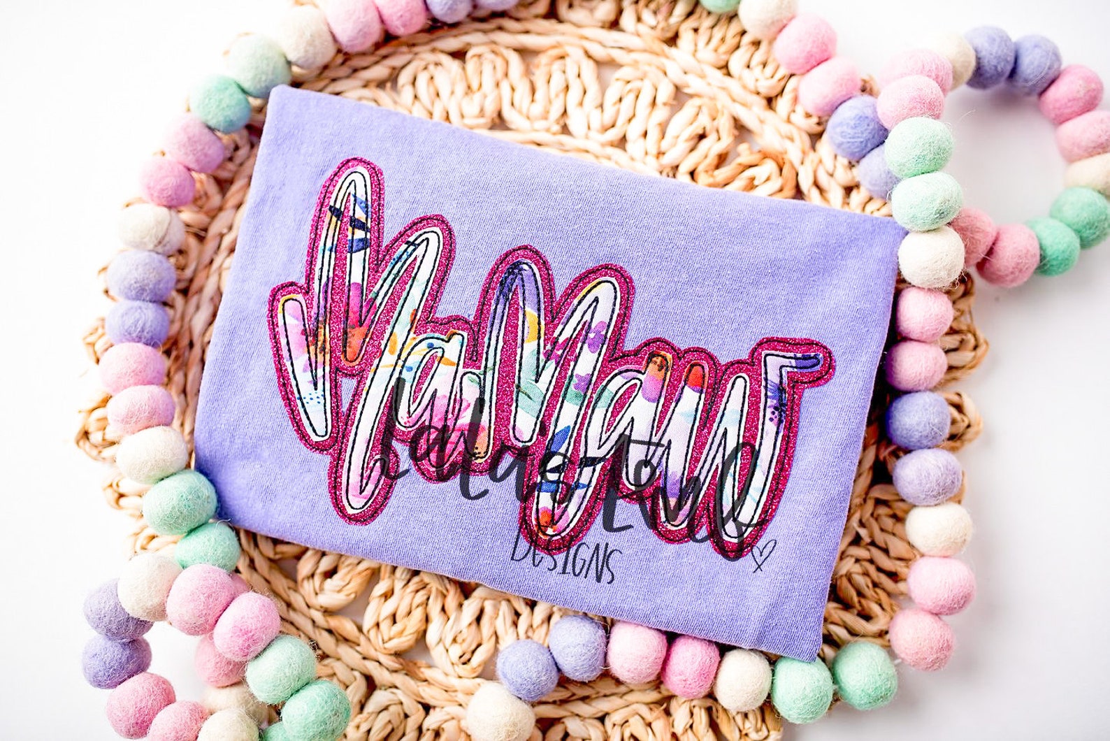 Mamaw Double Stack Applique/embroidery Design - Hand Lettered Design ...