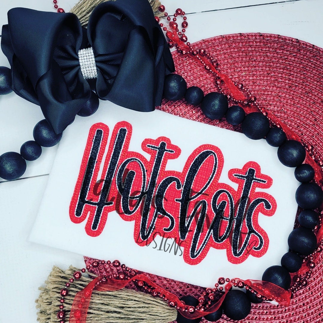 Hotshots Double Stack Applique Design - Hand Lettered Design ** Instant ...