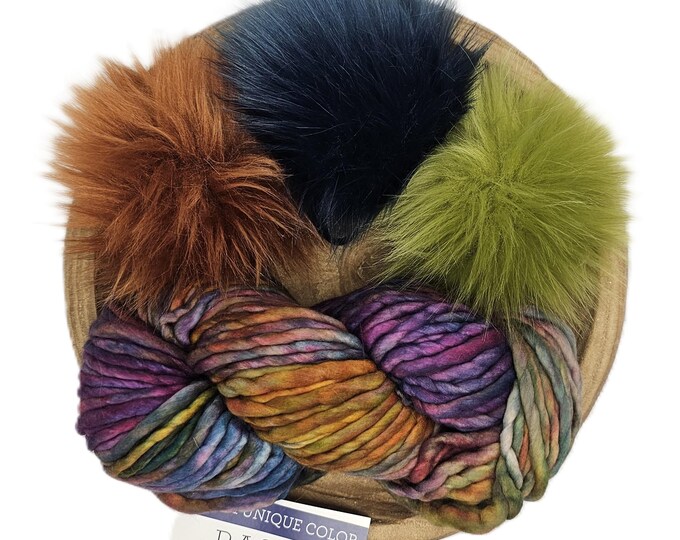 Malabrigo Rasta Unique Color Faux Fur Pom Kit - Etsy