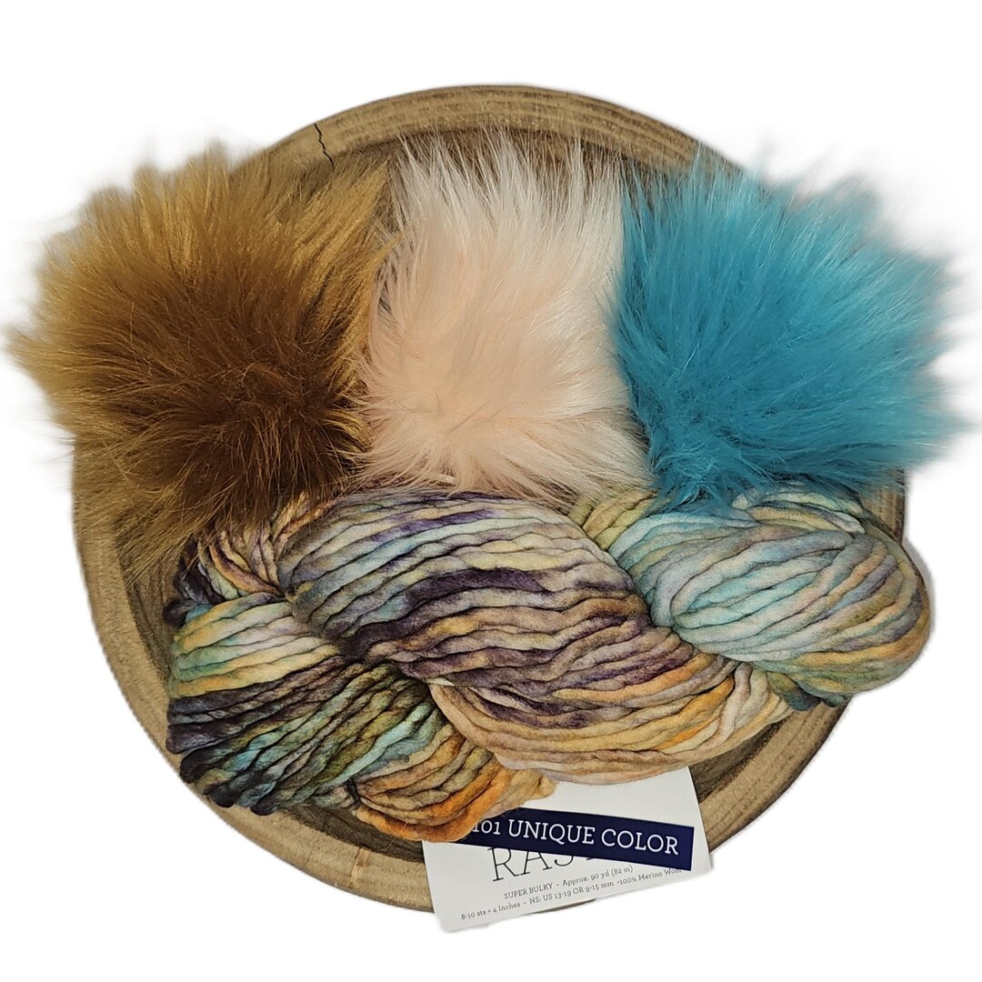 Malabrigo Rasta Unique Color Faux Fur Pom Kit - Etsy