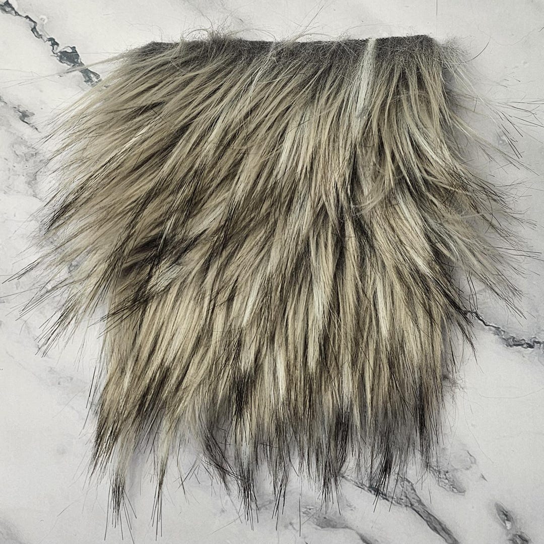 5" Precut Square Long Pile Faux Fur Fabric Grey Gray Cream Brown Beige ...