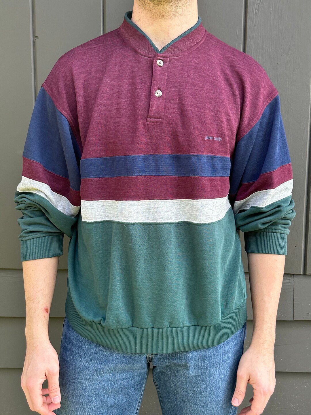 Vintage Unisex Color Block 90's Sweatshirt - Etsy