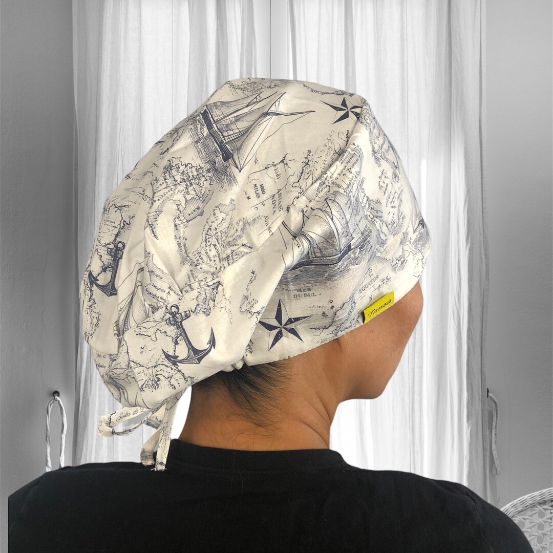 Vintage Ship Scrub Caps, US Navy Surgical Cap, Sailboat Scrub Caps for ...