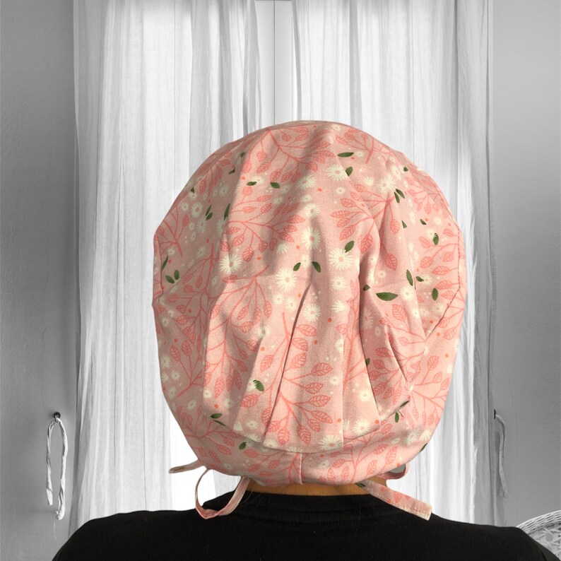 Blush Pink Floral Scrub Caps for Women. Surgical Caps for Surgeon ...