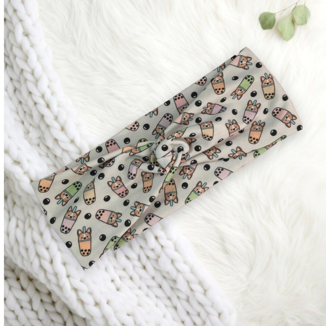 Corgi Boba - Nurse Headband, Milk Tea Headband With Button, Labor and ...