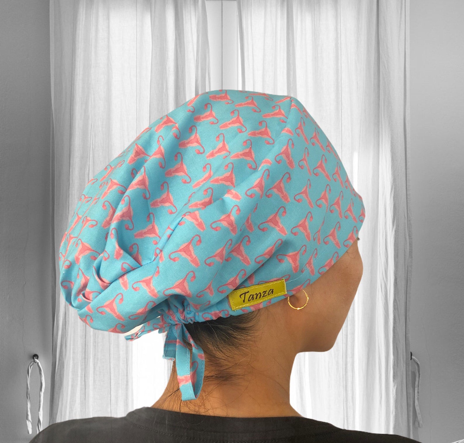 Scrub Caps Uterus Ob Gynecologist Scurgical Cap Scrub Cap Etsy