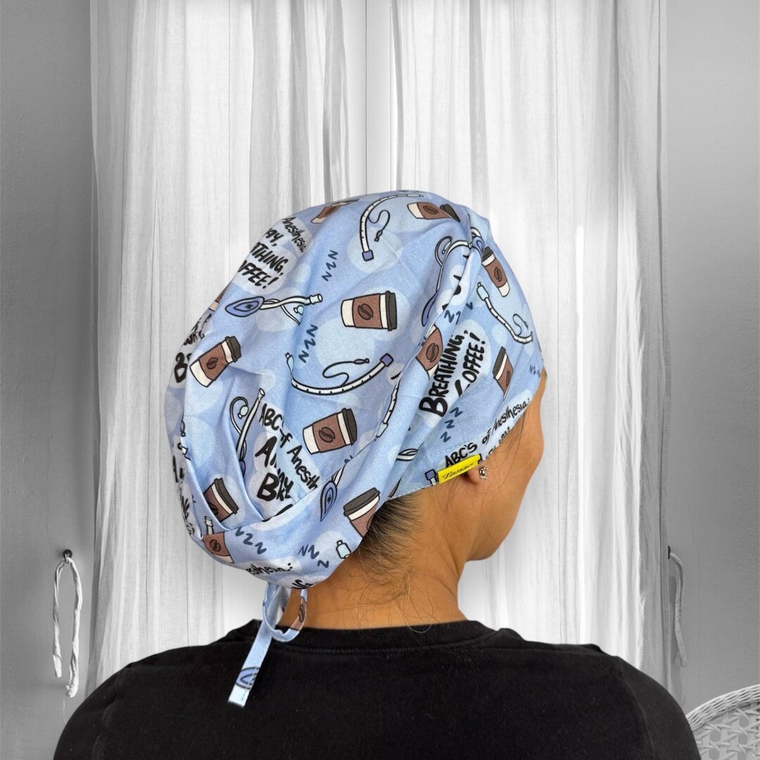 Abcs of Anesthesia Scrub Caps, Anesthesia Surgical Cap, Cute Scrub Hat ...