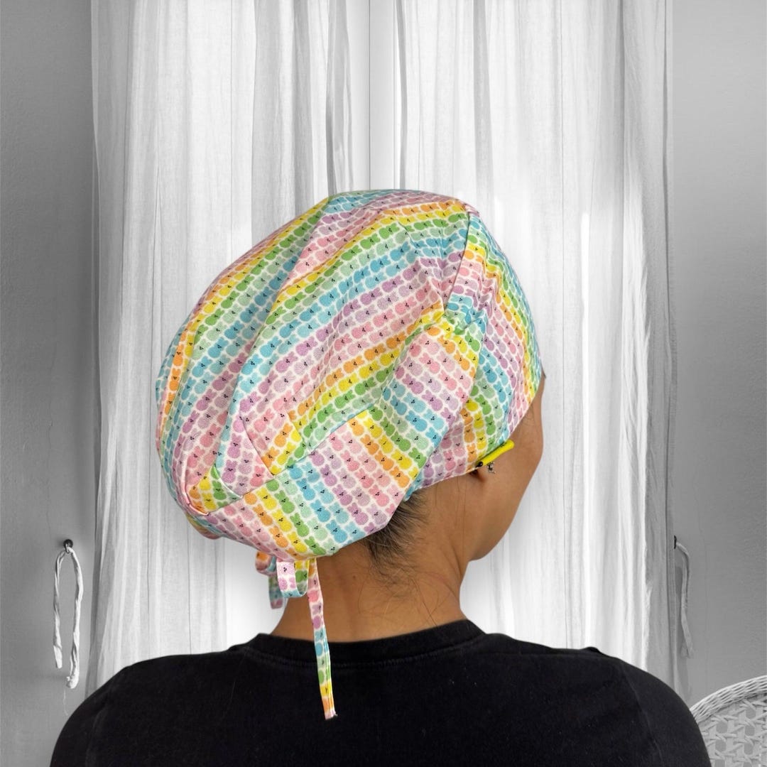 Easter Bunny Womens Scrub Caps, Cute Surgical Cap, Christian Nurse Cap ...