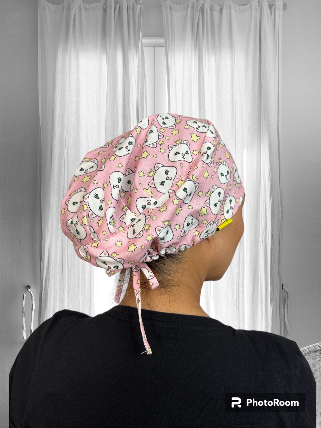Anime Cat SCRUB CAPS for Women, Surgical Cap, Kitty Lover Scrub Cap ...
