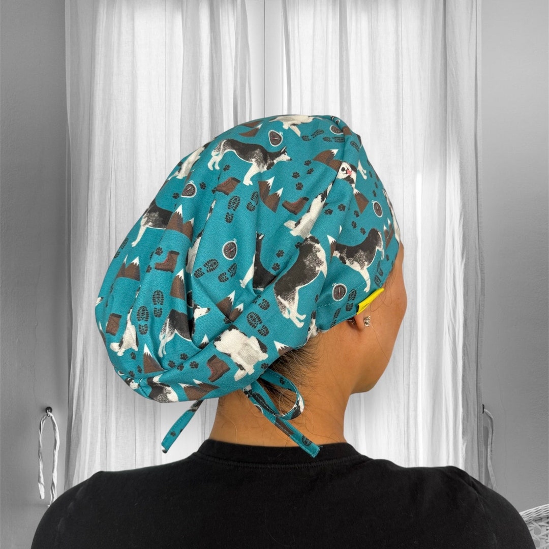 Husky Dog Mens Surgical Scrub Cap. Vet Tech Surgical Caps, Veterinarian ...