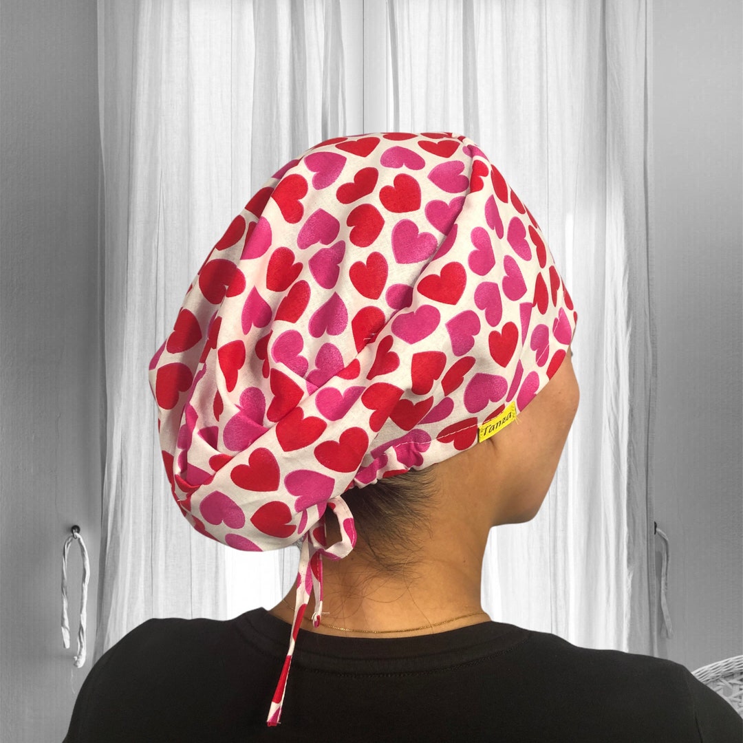 Valentines Day Scrub Caps, Heart Scrub Caps for Women, Heart Surgical ...