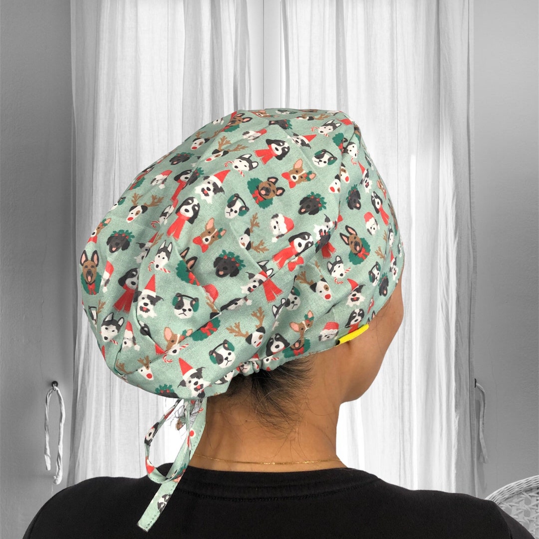 CHRISTMAS DOGS Scrub Caps for Women, Vet Surgeon Surgical Cap ...