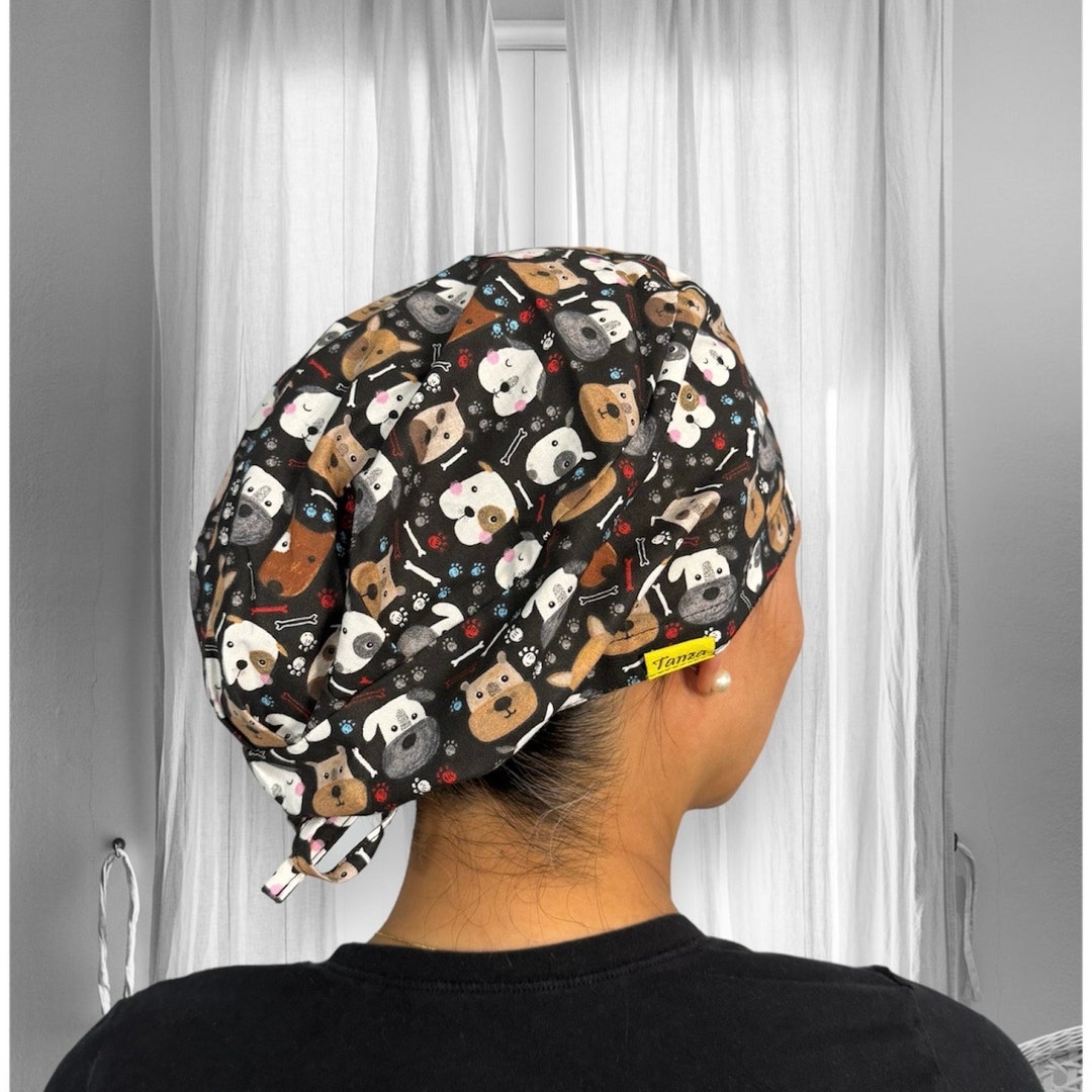 Dog Faces -surgical Scrub Cap Woman. Vet Tech Surgical Caps ...