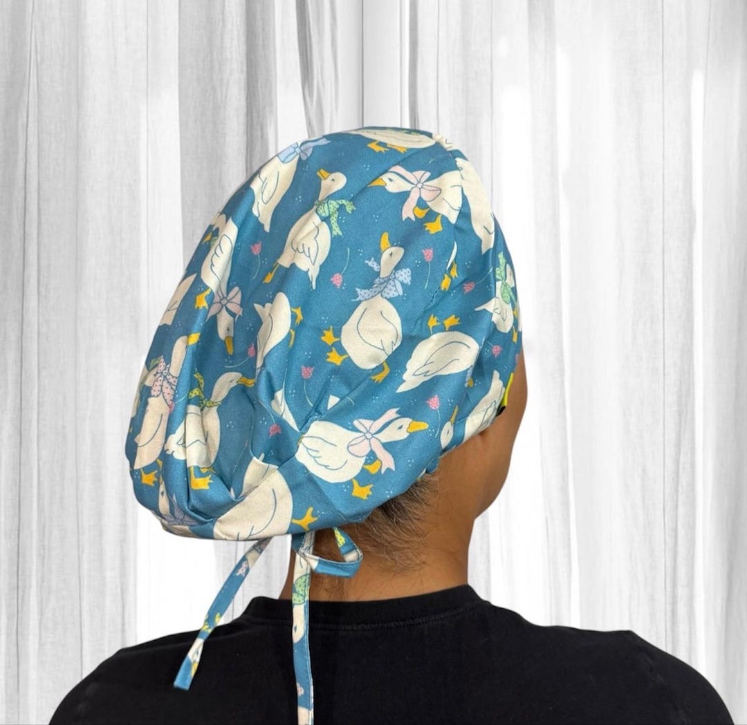 Grandmother Goose With Bow Scrub Caps for Silly Goose Lover ...