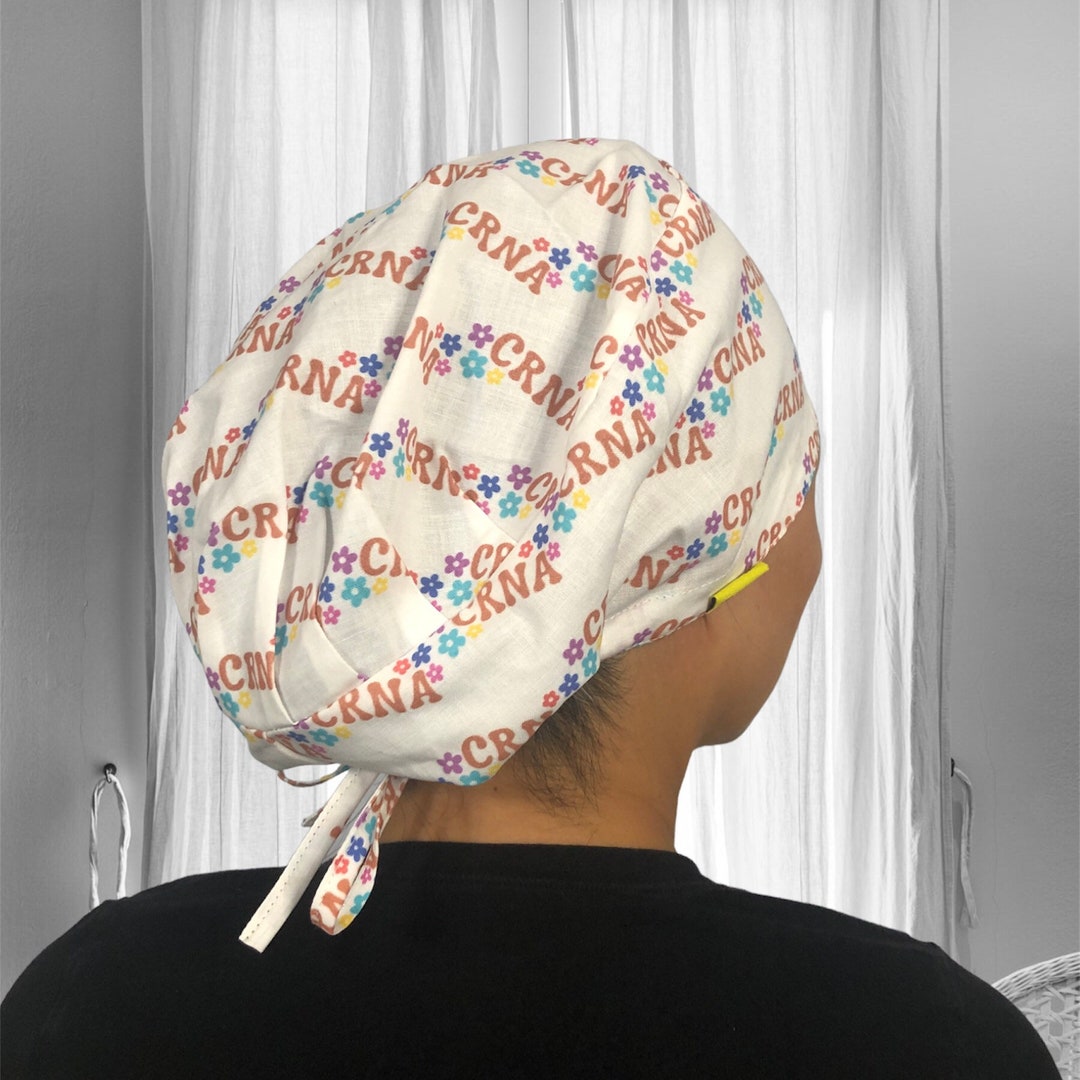 Retro CRNA Scrub Caps, Anesthesia Surgical Cap, Scrub Caps for Women ...