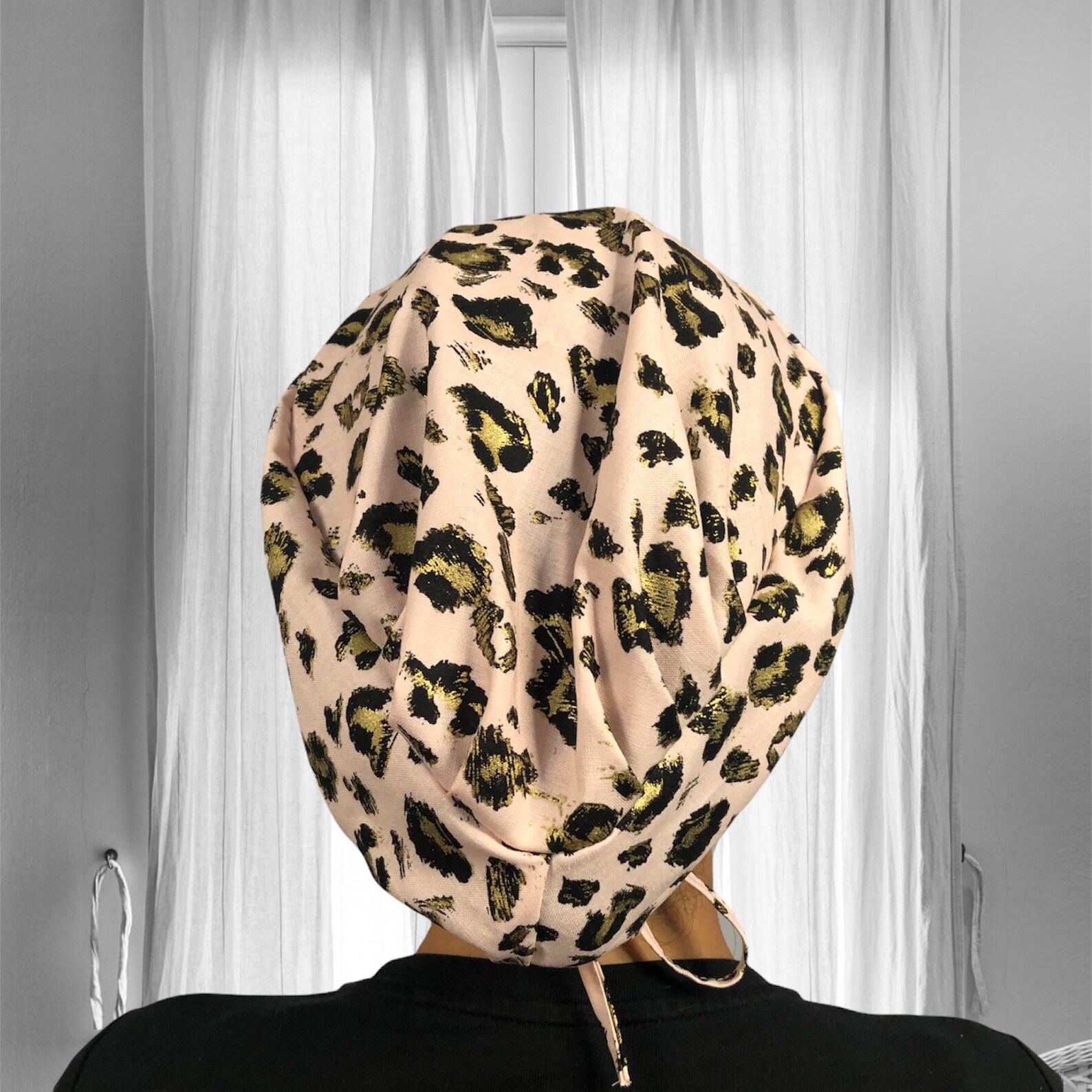 Gold on Pink Leopard SCRUB CAPS for Women, Surgical Cap Women, Scrub ...