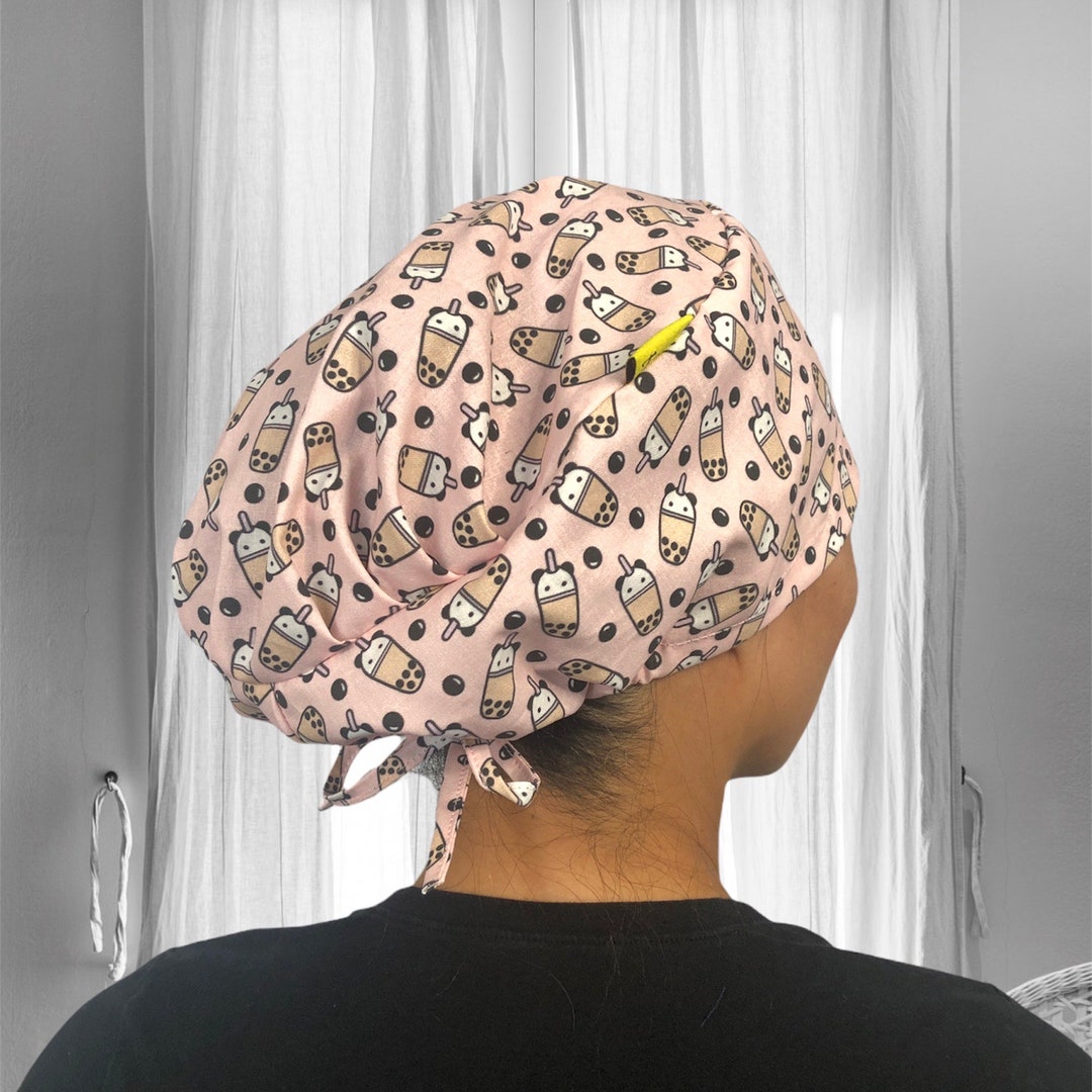 PANDA BOBA Scrub Caps, Milk Tea Surgical Cap, Scrub Caps for Women ...
