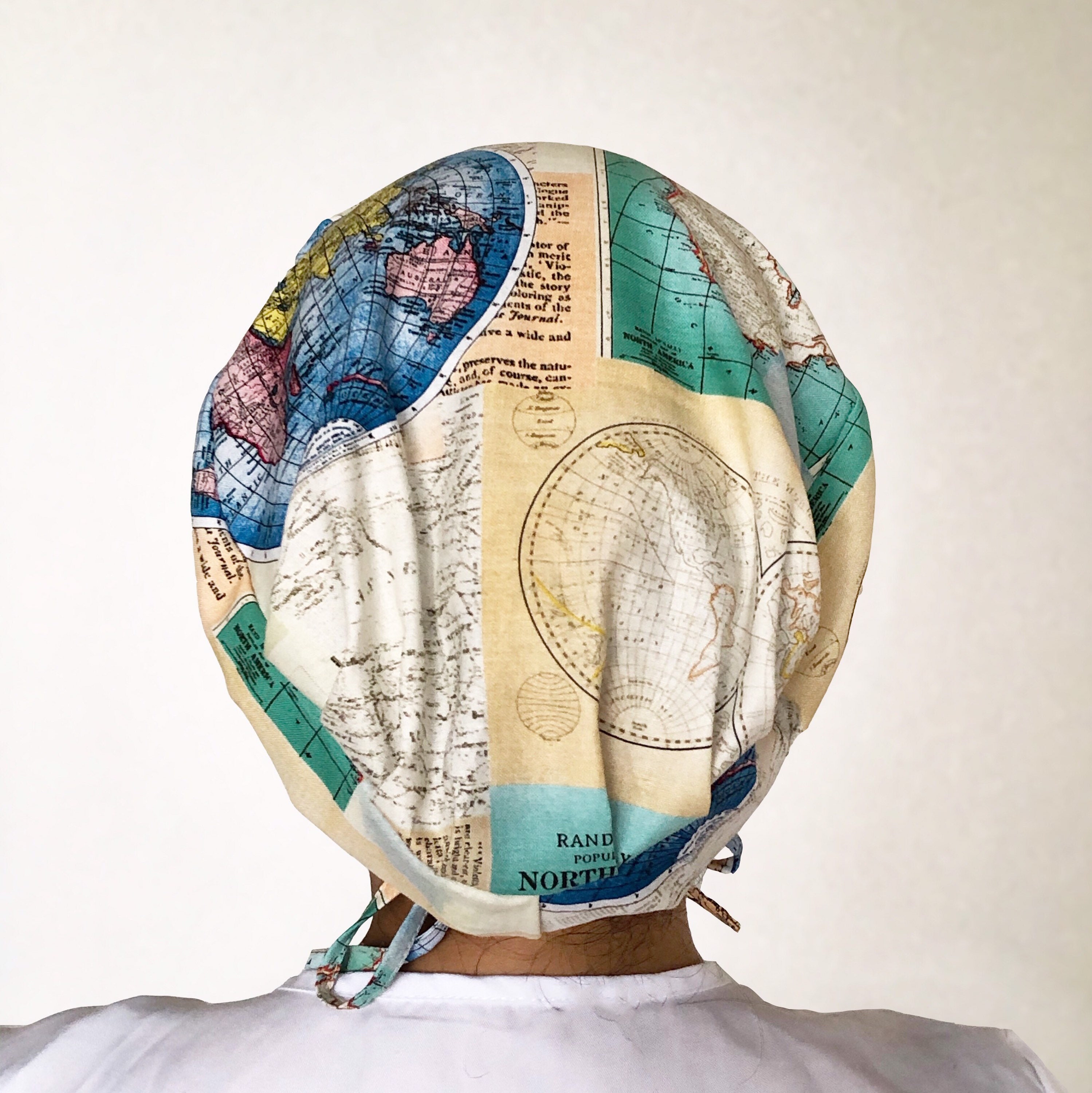 Scrub Caps for Women World Map Surgical Cap Women Ponytail | Etsy