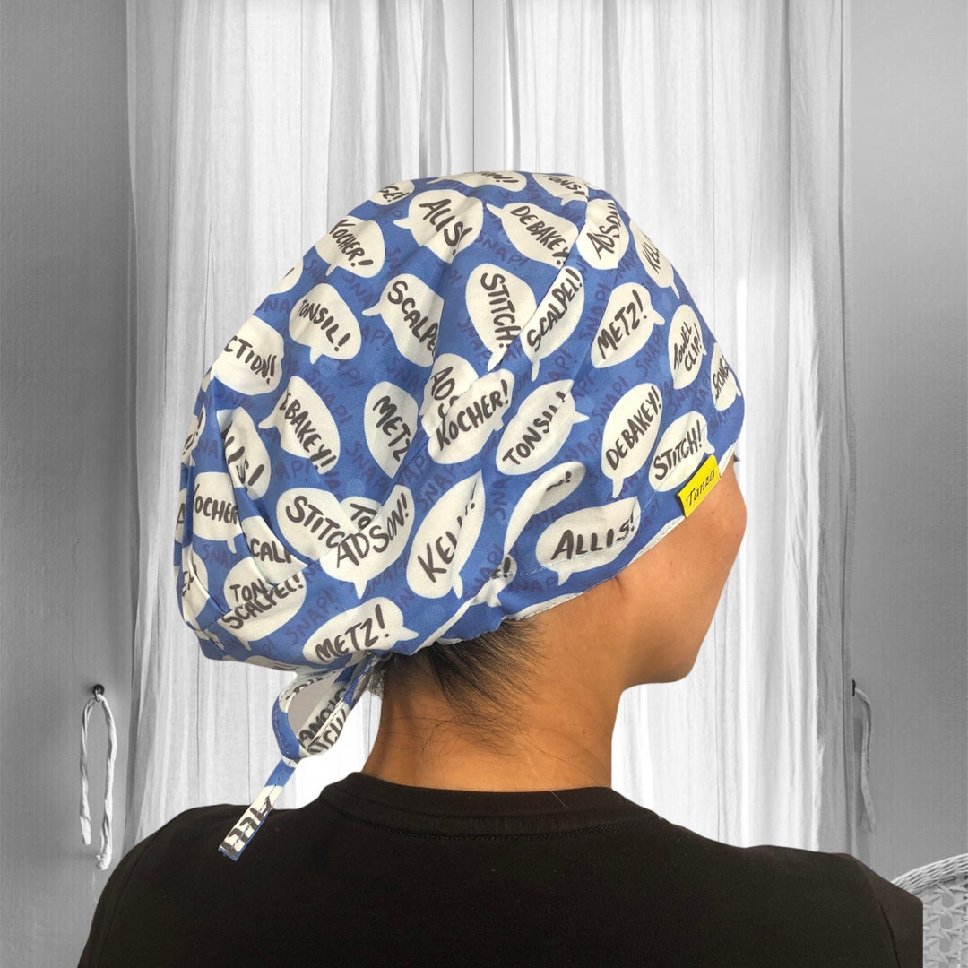 SCALPEL - Satin Lined Scrub Cap, Nurse Anesthetist Surgical Cap, Scrub ...