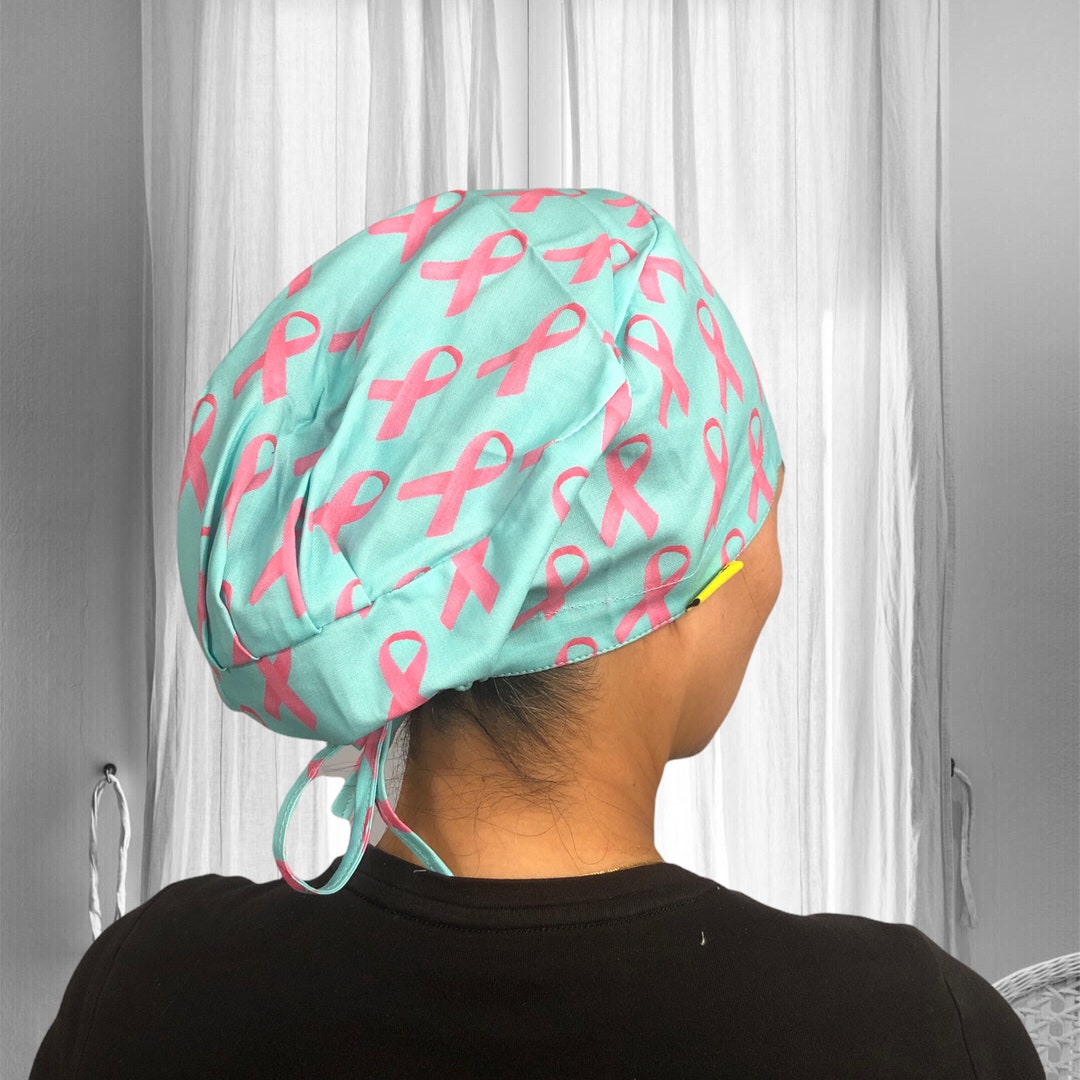 BREAST CANCER Awareness - Scrub Caps, Pink Ribbon Scrub Caps for Women ...