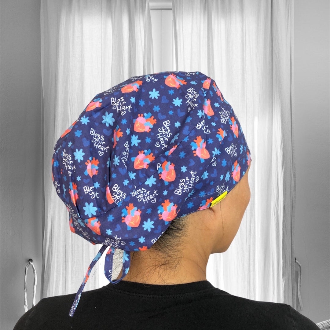 Blessed Heart Scrub Cap, Cardiac Surgeon Surgical Cap, Heart Anatomy ...