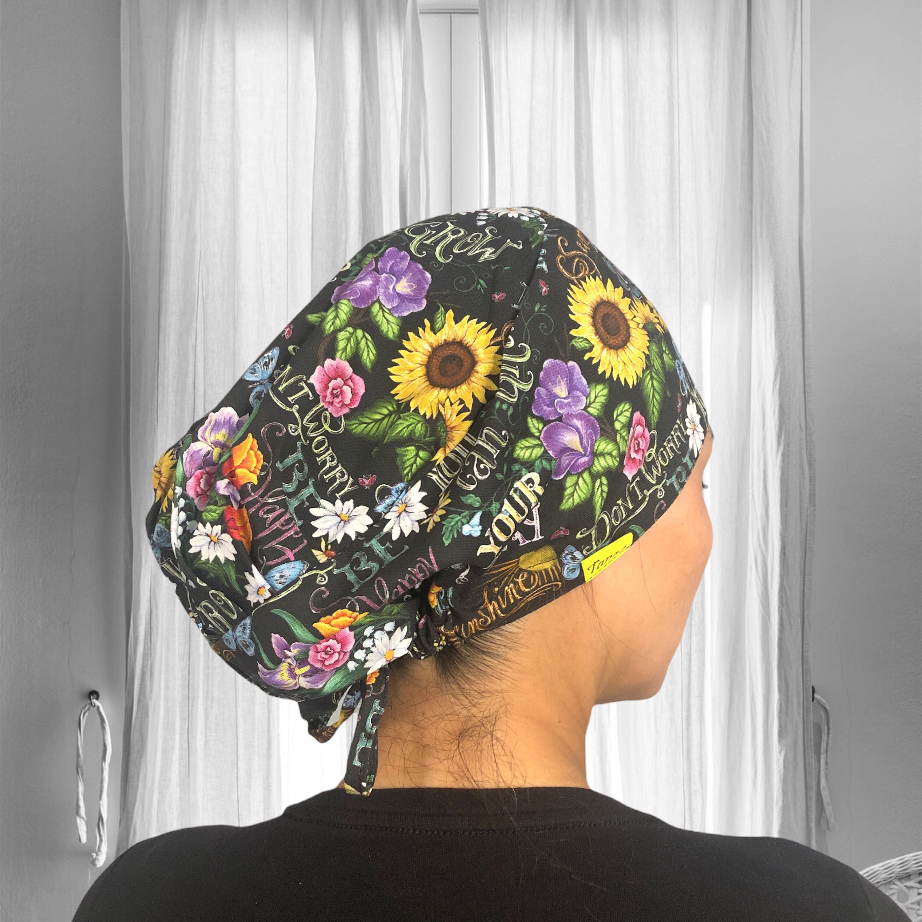 SUNFLOWER Scrub Caps-, Spring Scrub Caps for Women, Surgical Cap Women ...