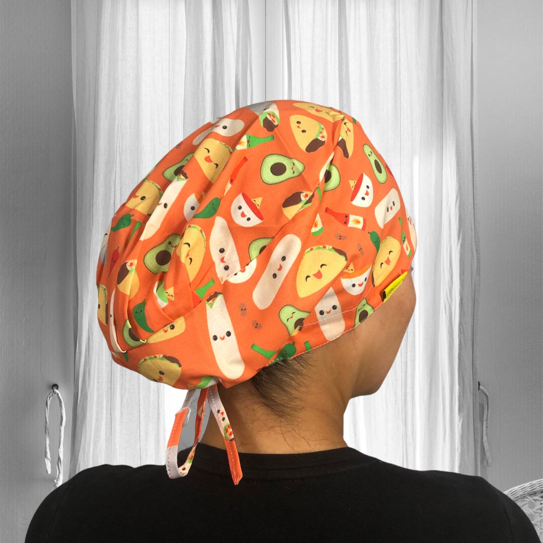 Mexican Scrub Caps, Burritos Surgical Cap, Tacos Scrub Caps for Women ...