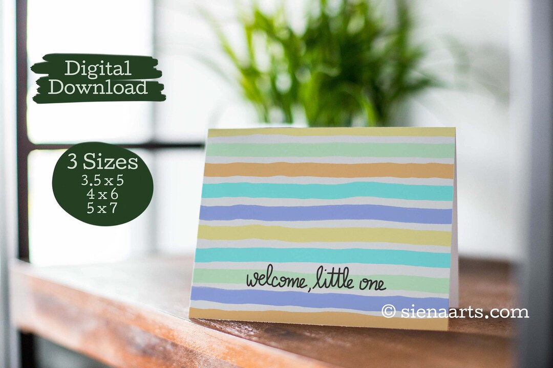 3 SIZES - Printable Congratulations Card for New Baby, Instant Download ...