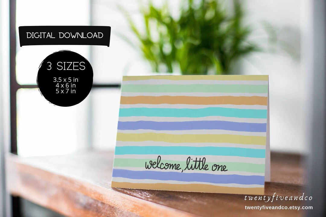 3 SIZES Printable Congratulations Card for New Baby Instant - Etsy