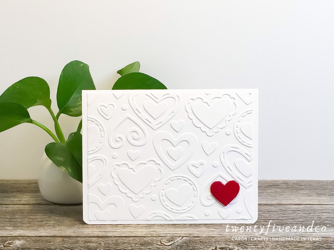 Set of 5 Modern Valentine's Day Cards Handmade Valentines - Etsy